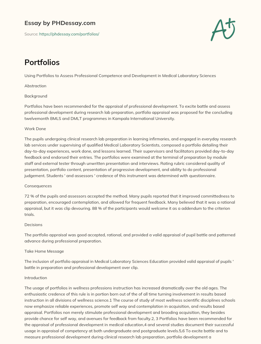 Portfolios - PHDessay.com