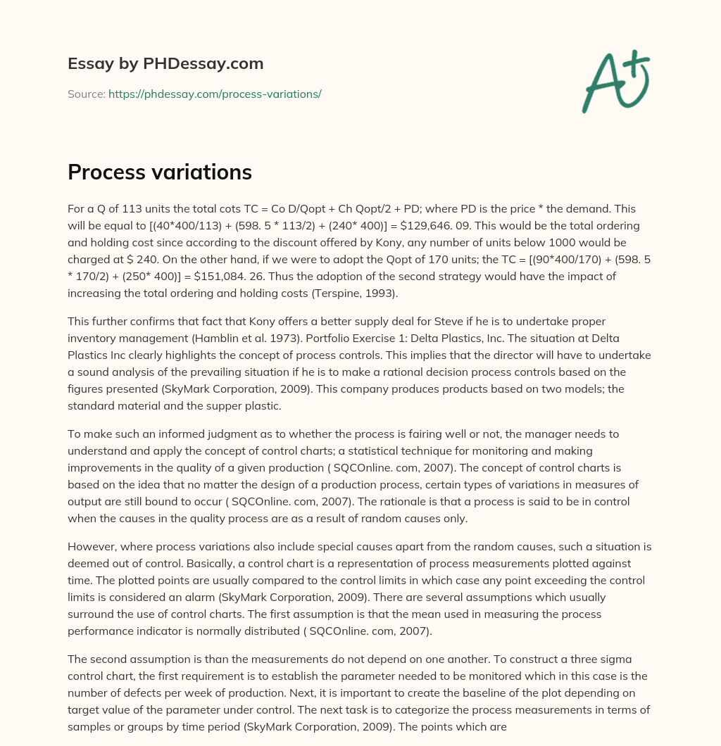 Process variations - PHDessay.com