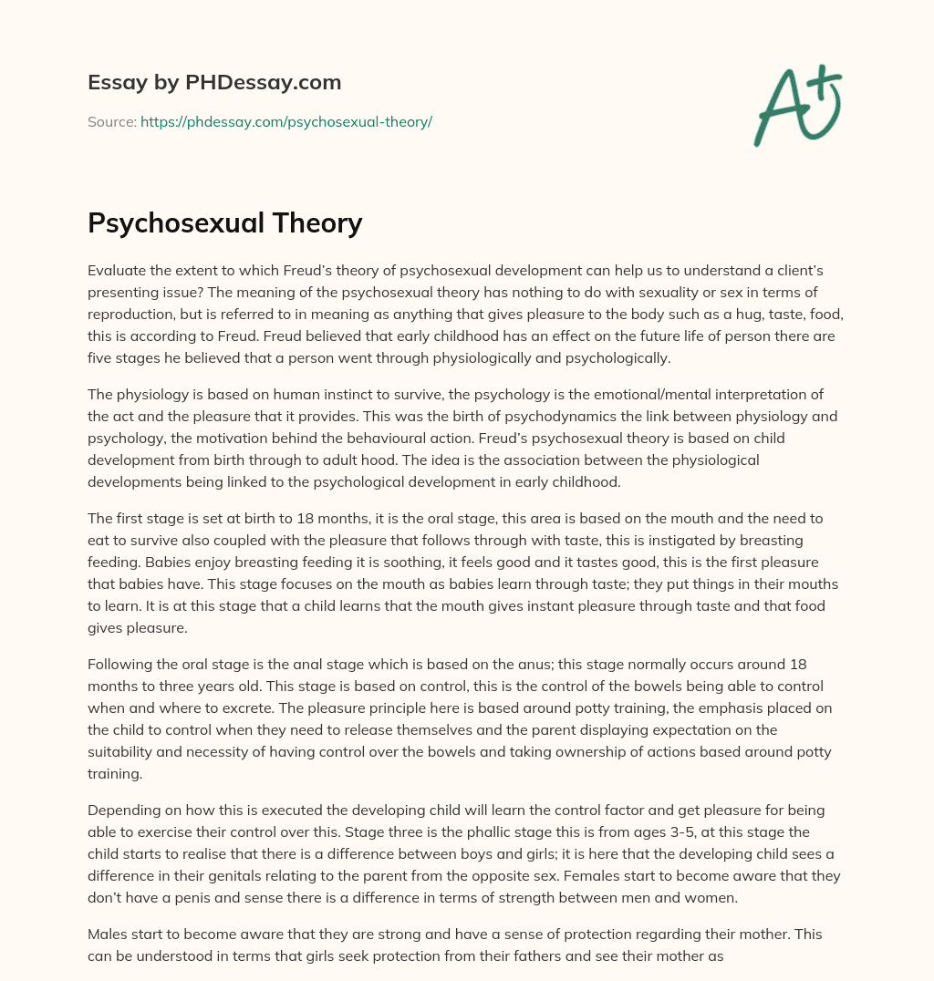 Psychosexual Theory - PHDessay.com