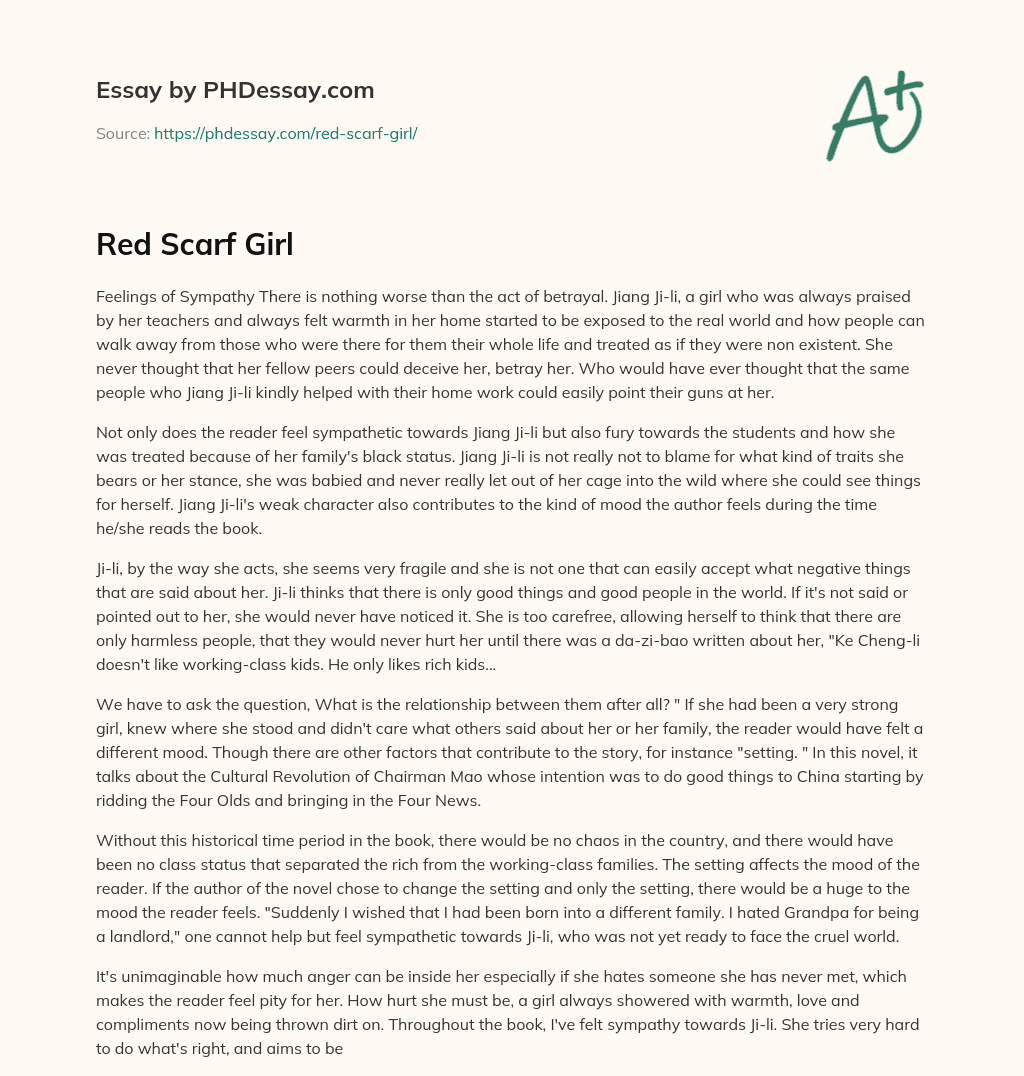 Red Scarf Girl - PHDessay.com