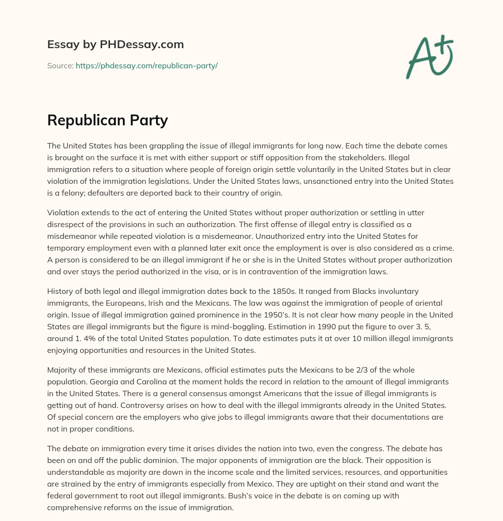 Republican Party - PHDessay.com