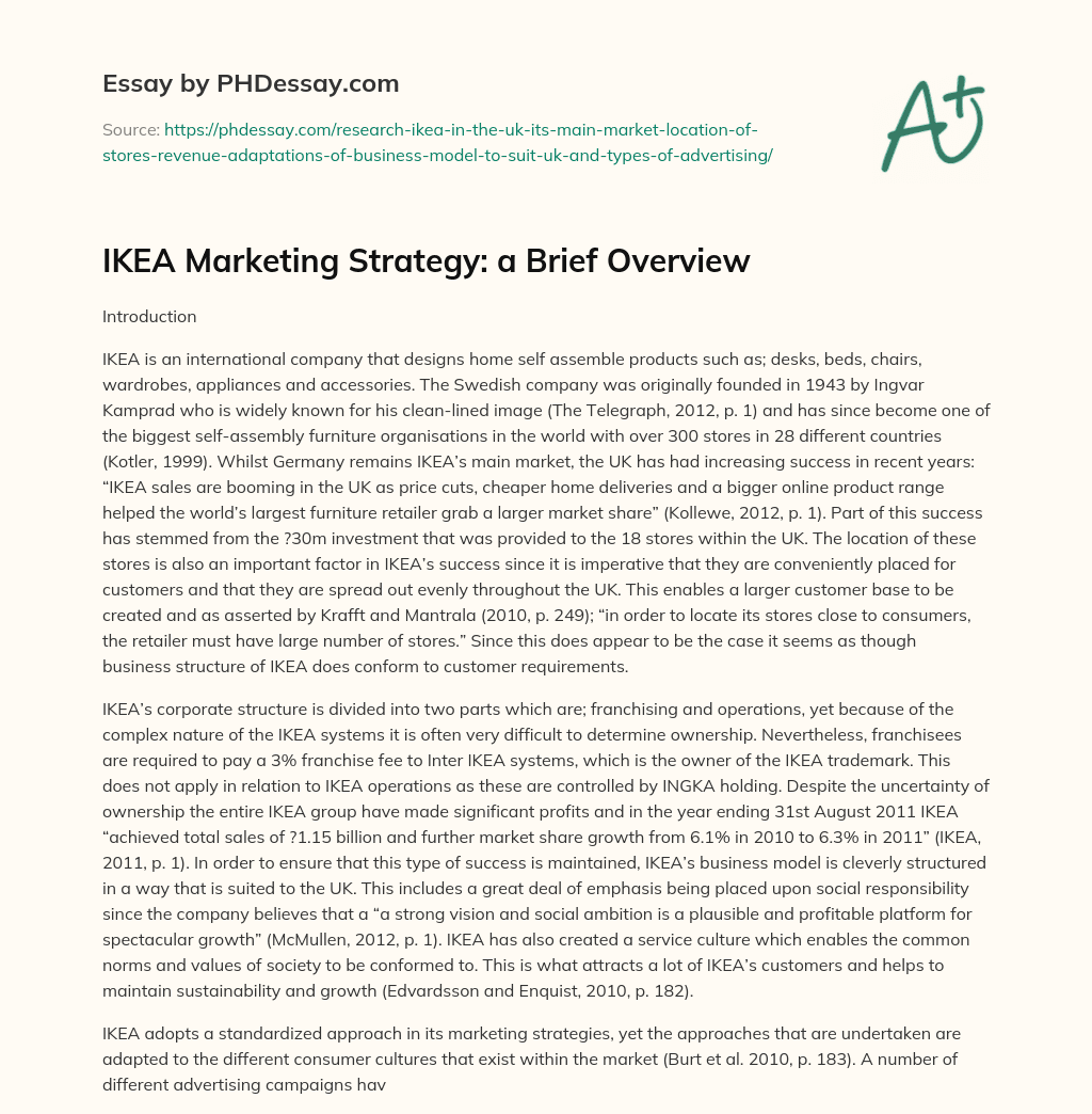 Ikea Marketing Strategy: A Brief Overview Analysis And Research Example ...