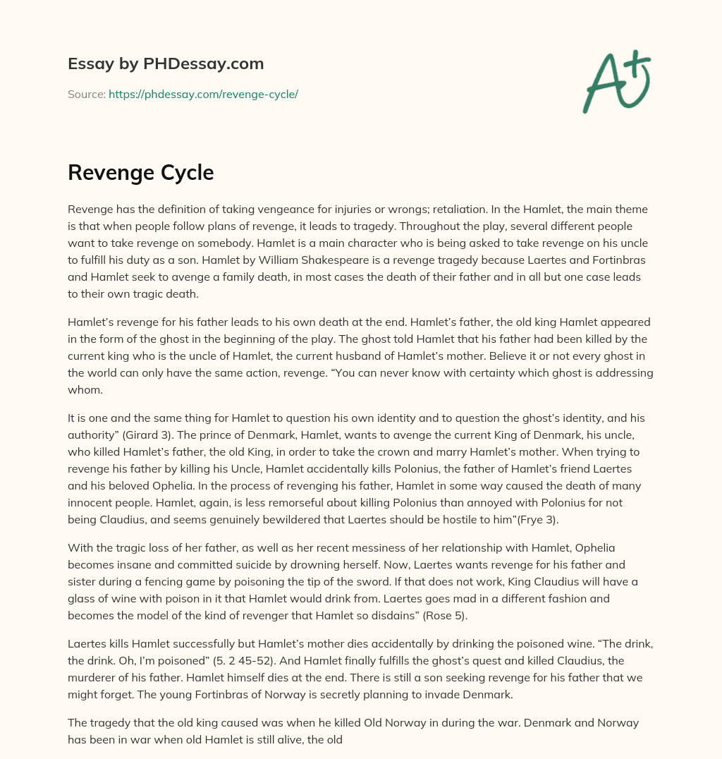 Revenge Cycle - PHDessay.com