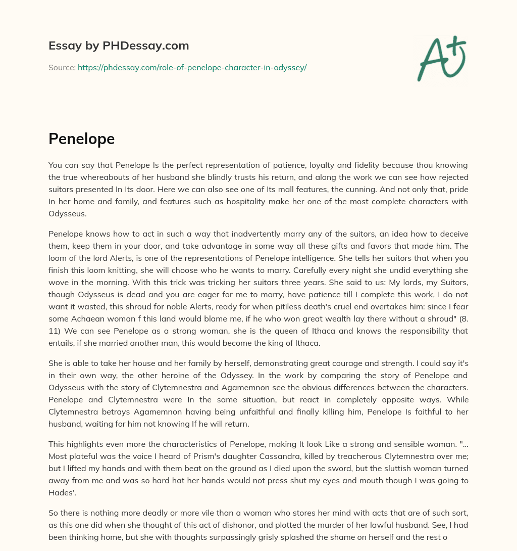 Penelope - PHDessay.com