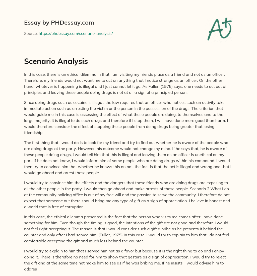 Scenario Analysis - PHDessay.com