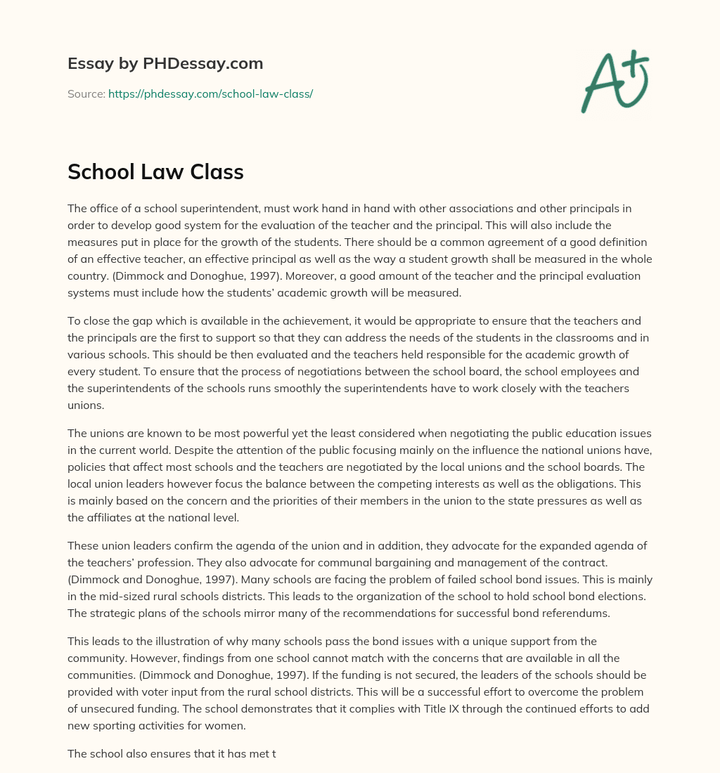School Law Class - PHDessay.com
