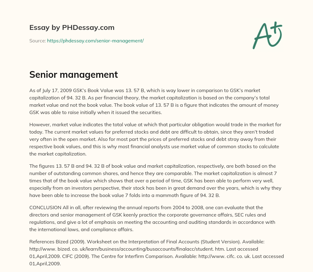 Senior management - PHDessay.com