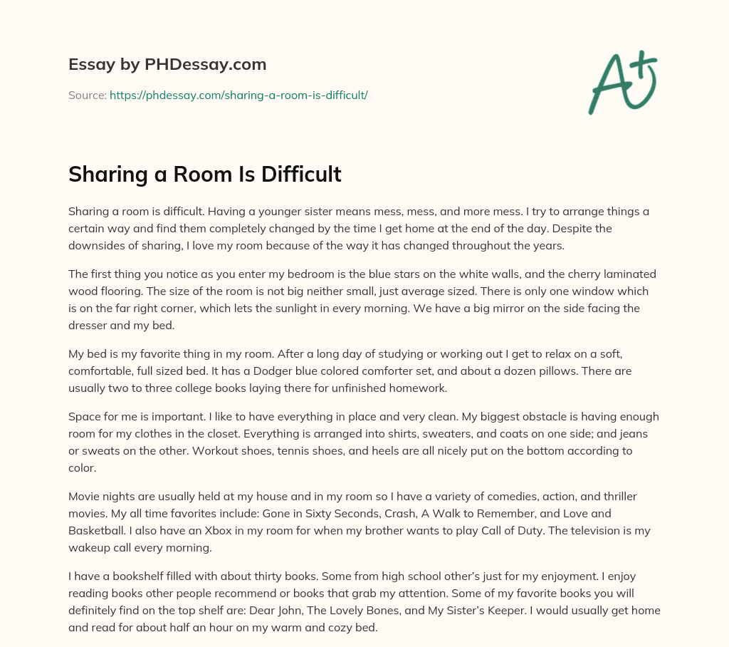 Sharing a Room Is Difficult - PHDessay.com