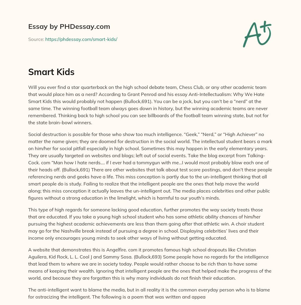 Smart Kids - PHDessay.com