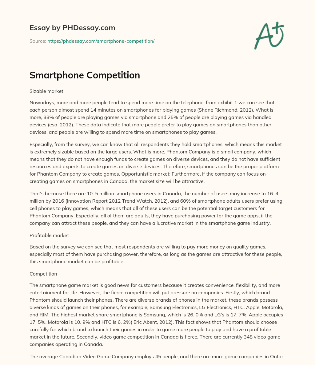 Smartphone Competition - PHDessay.com