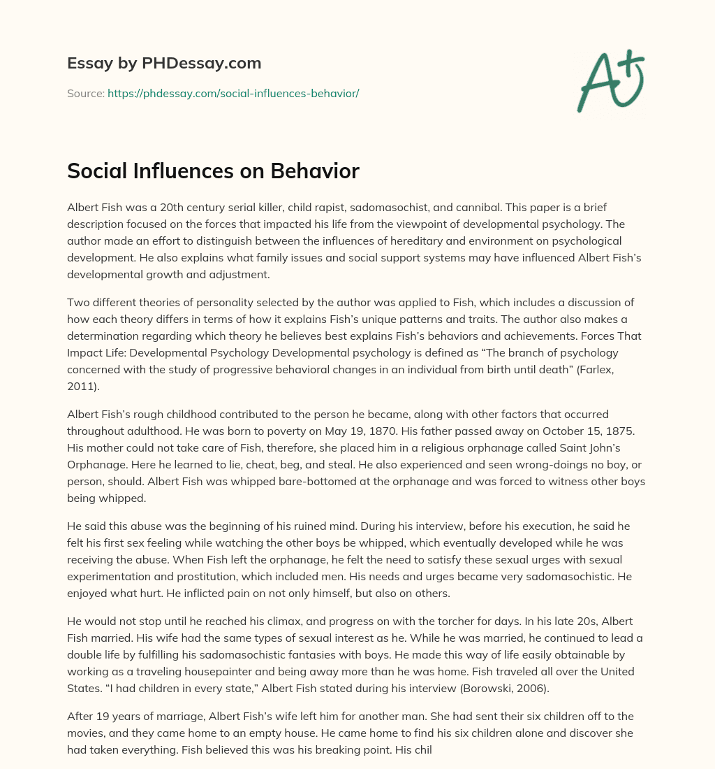 Social Influences on Behavior - PHDessay.com