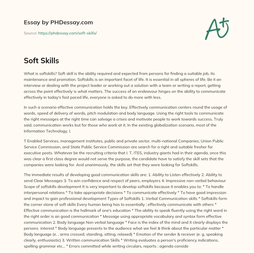 Soft Skills - PHDessay.com