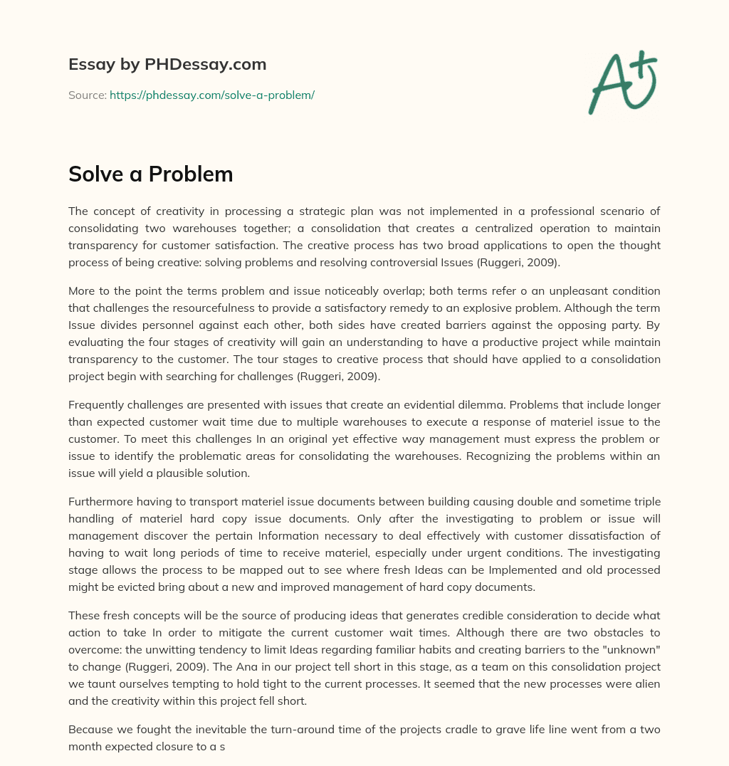 Solve a Problem - PHDessay.com