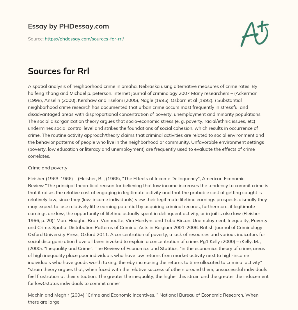 Sources for Rrl - PHDessay.com