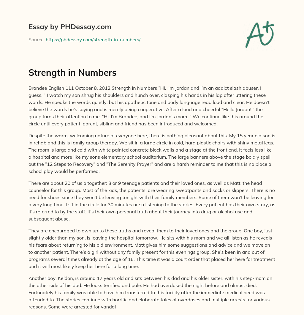Strength in Numbers - PHDessay.com