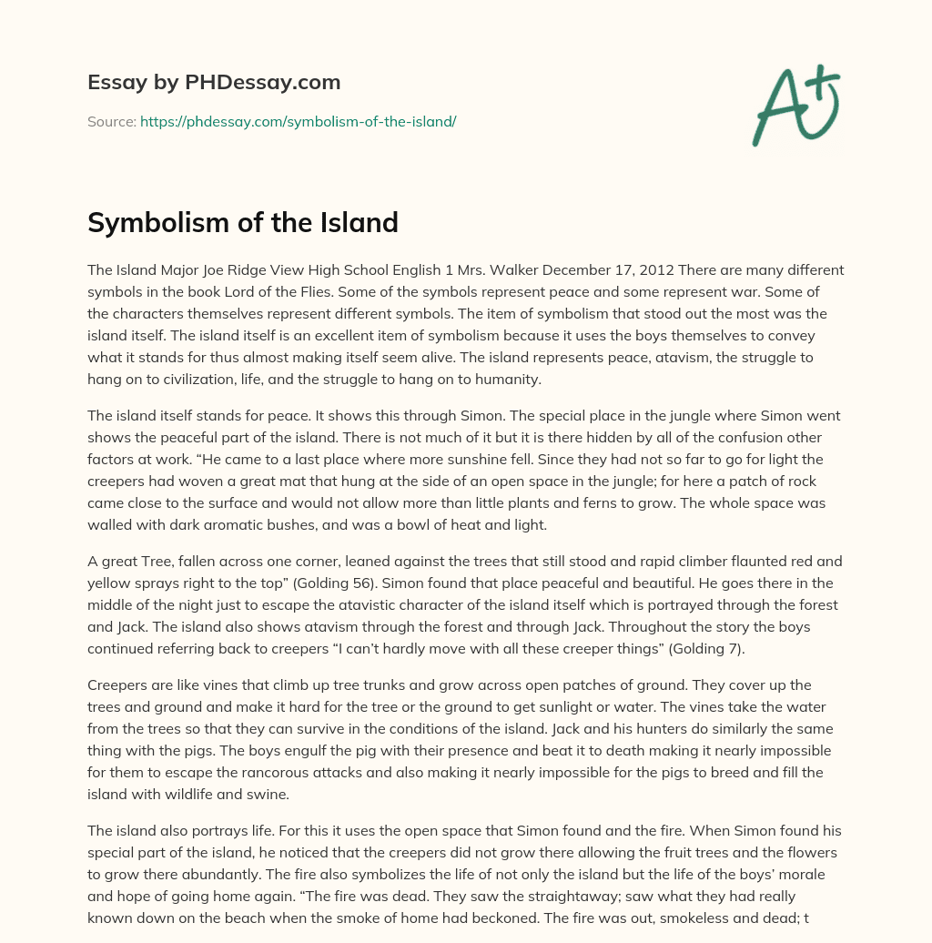 Symbolism of the Island - PHDessay.com