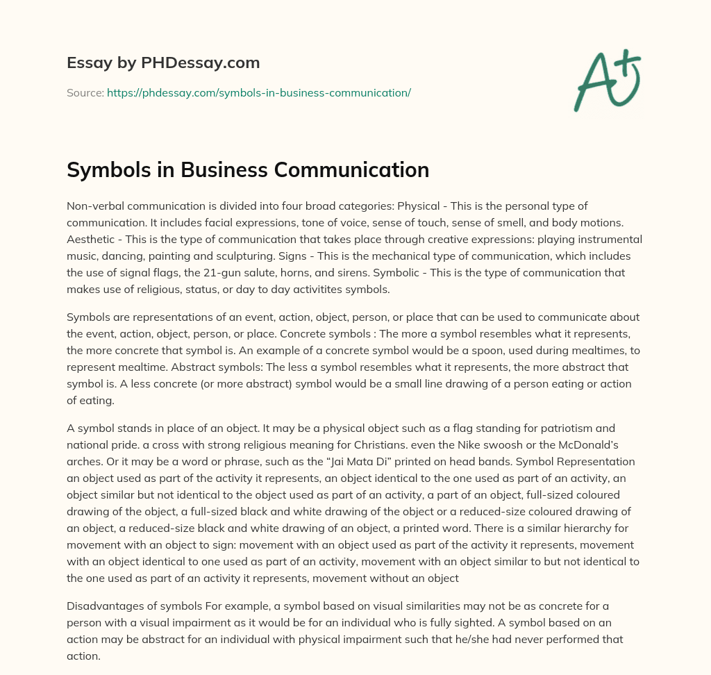 Symbols in Business Communication - PHDessay.com