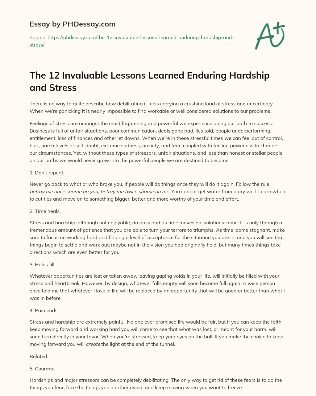 The 12 Invaluable Lessons Learned Enduring Hardship and Stress ...