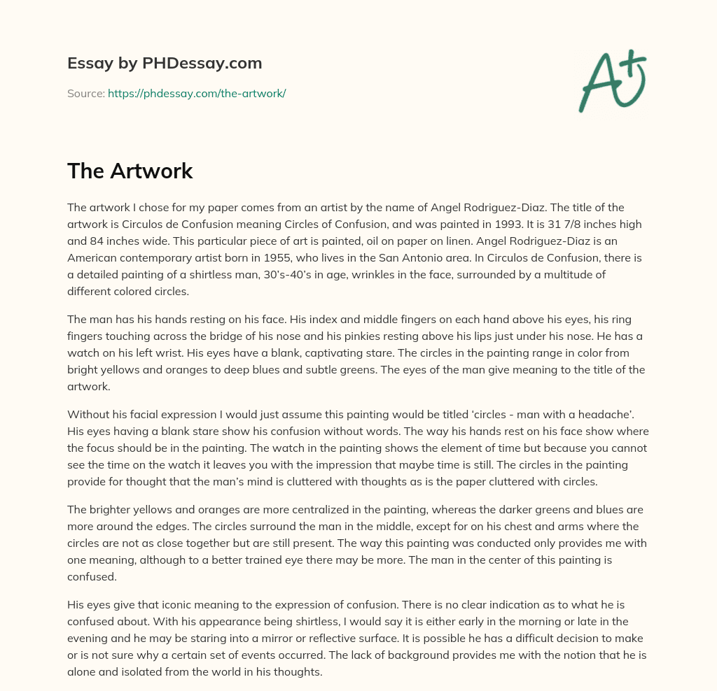 The Artwork - PHDessay.com