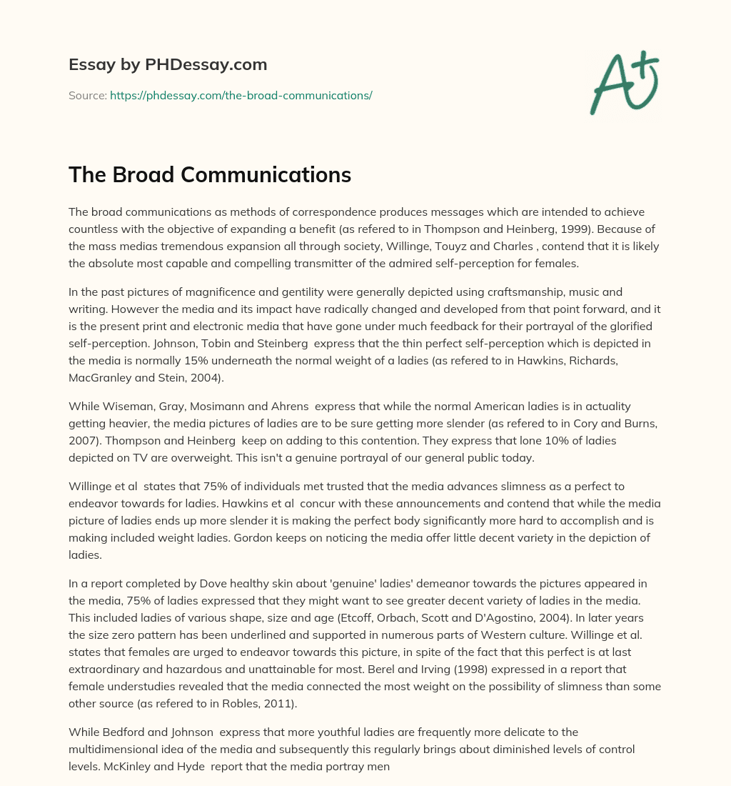 The Broad Communications - PHDessay.com