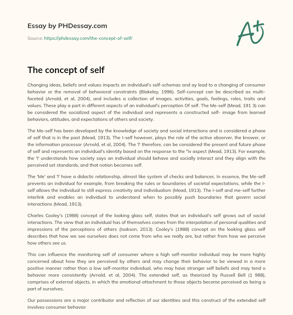 The concept of self - PHDessay.com