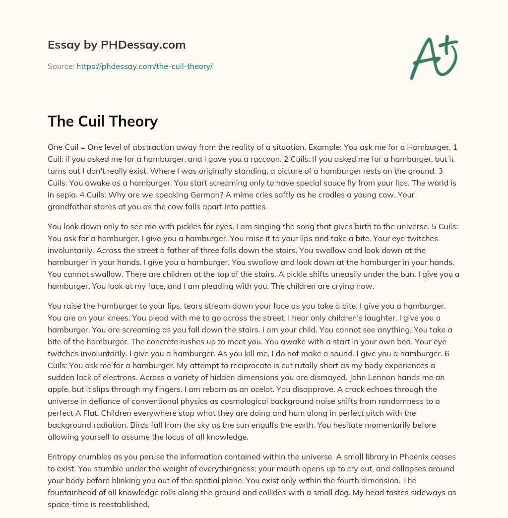 The Cuil Theory - PHDessay.com