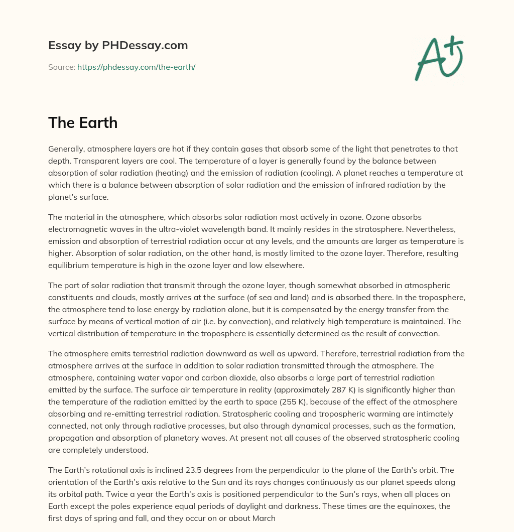 The Earth - PHDessay.com