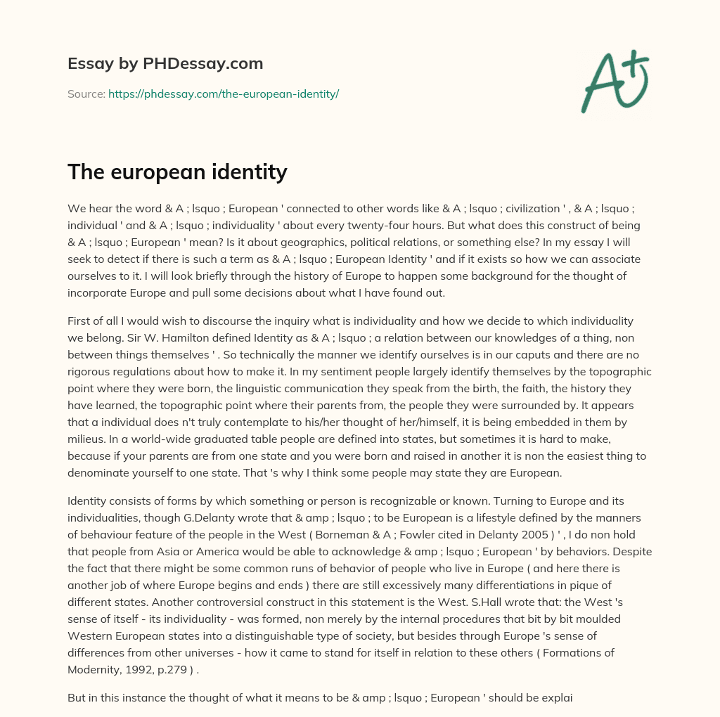 The european identity - PHDessay.com