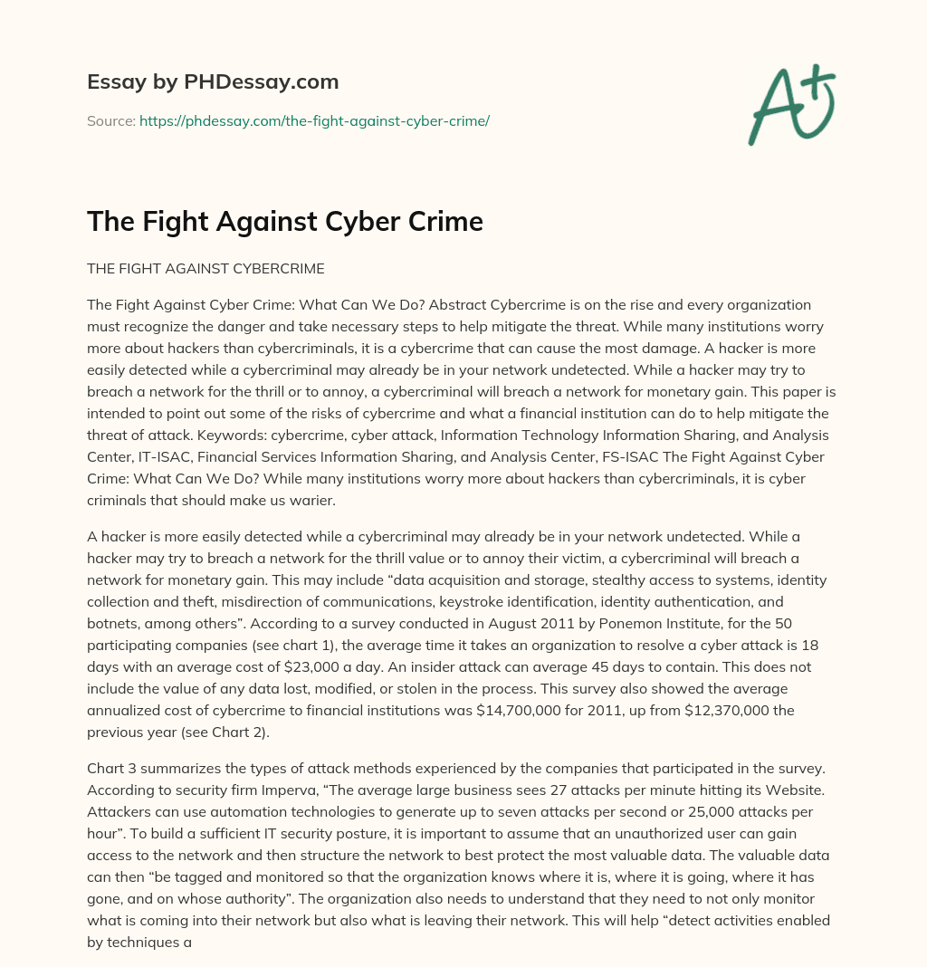 The Fight Against Cyber Crime - PHDessay.com