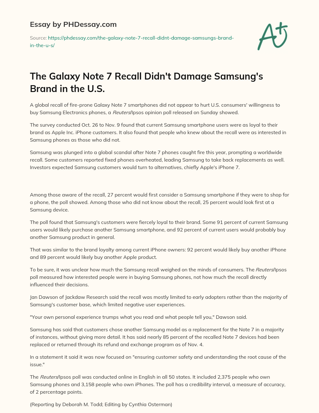 The Galaxy Note 7 Recall Didn't Damage Samsung's Brand in the U.S. (500 ...