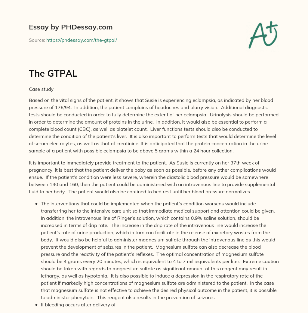 The Gtpal Example - PHDessay.com