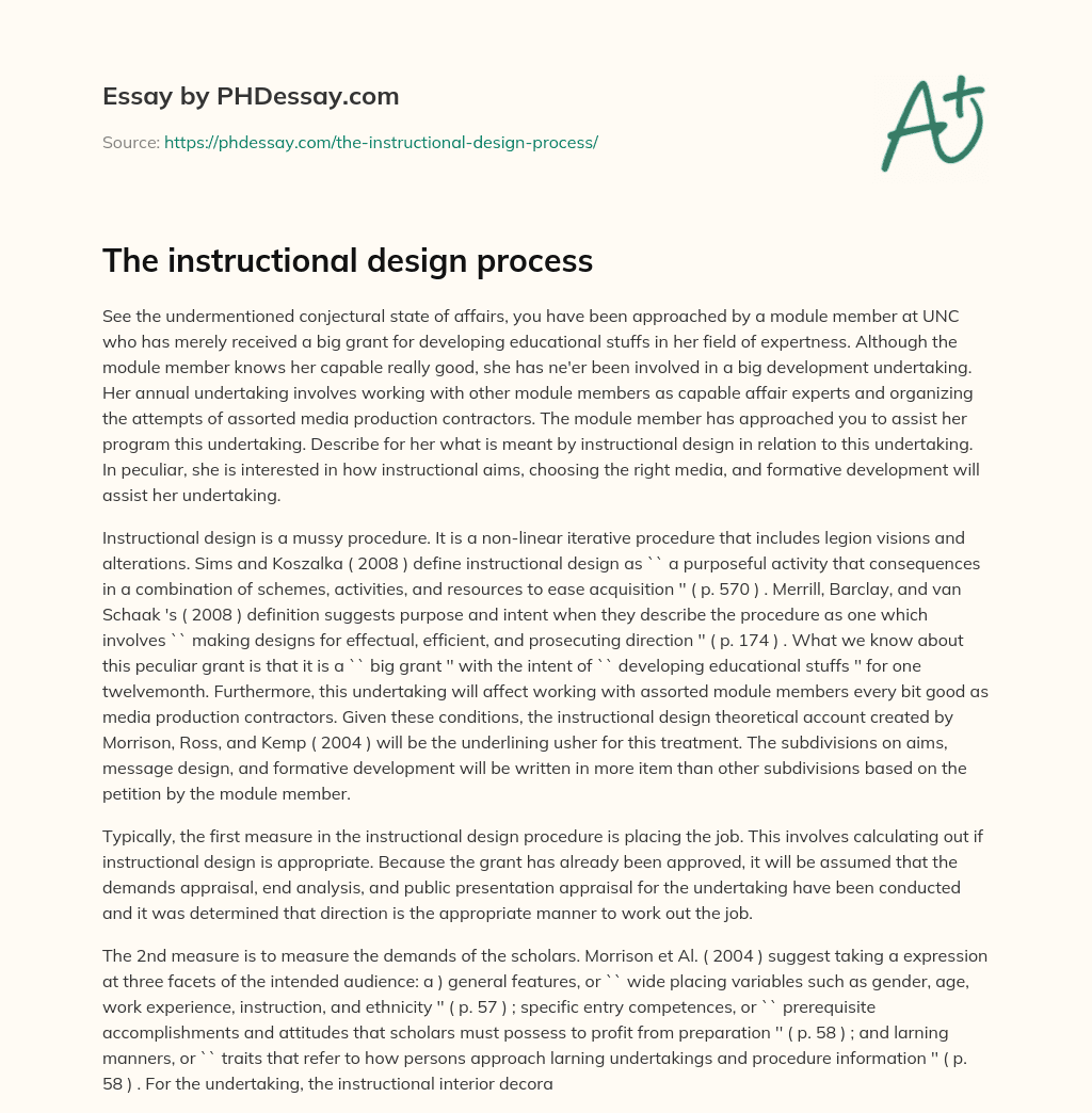 The instructional design process - PHDessay.com