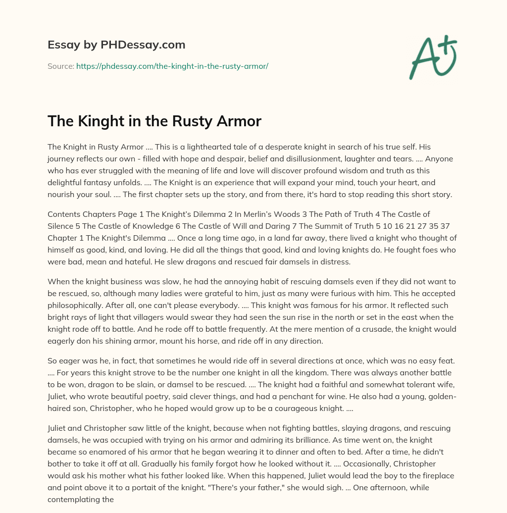 The Kinght in the Rusty Armor - PHDessay.com