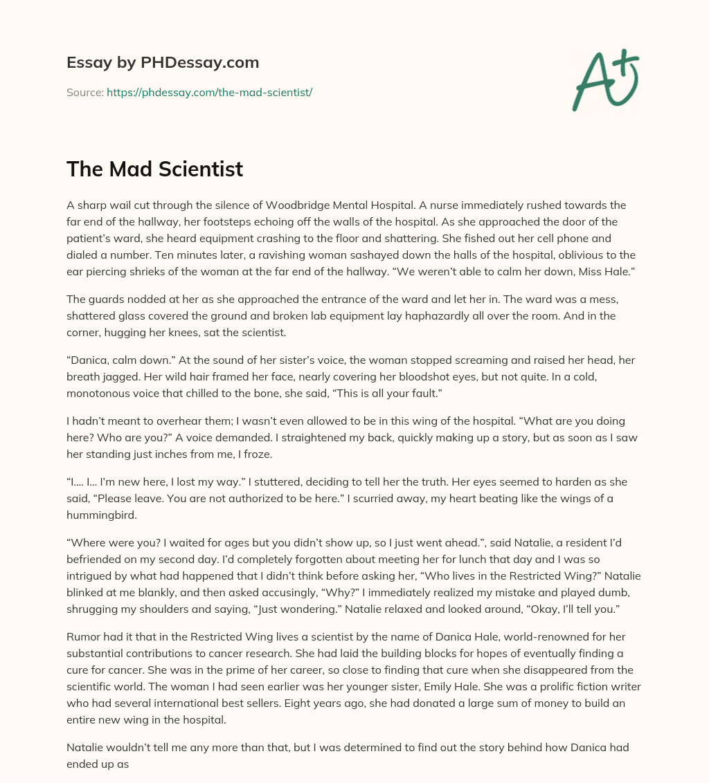 The Mad Scientist - PHDessay.com