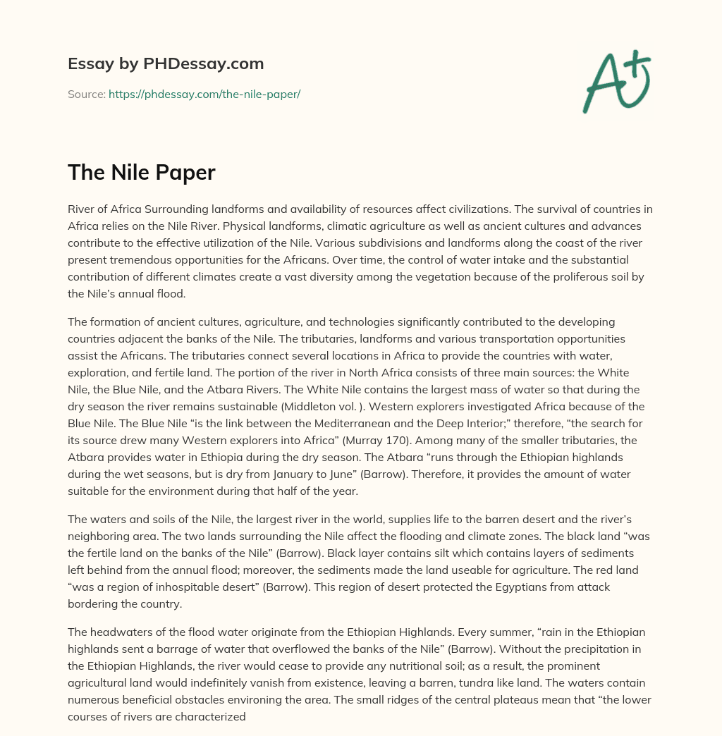 The Nile Paper - PHDessay.com
