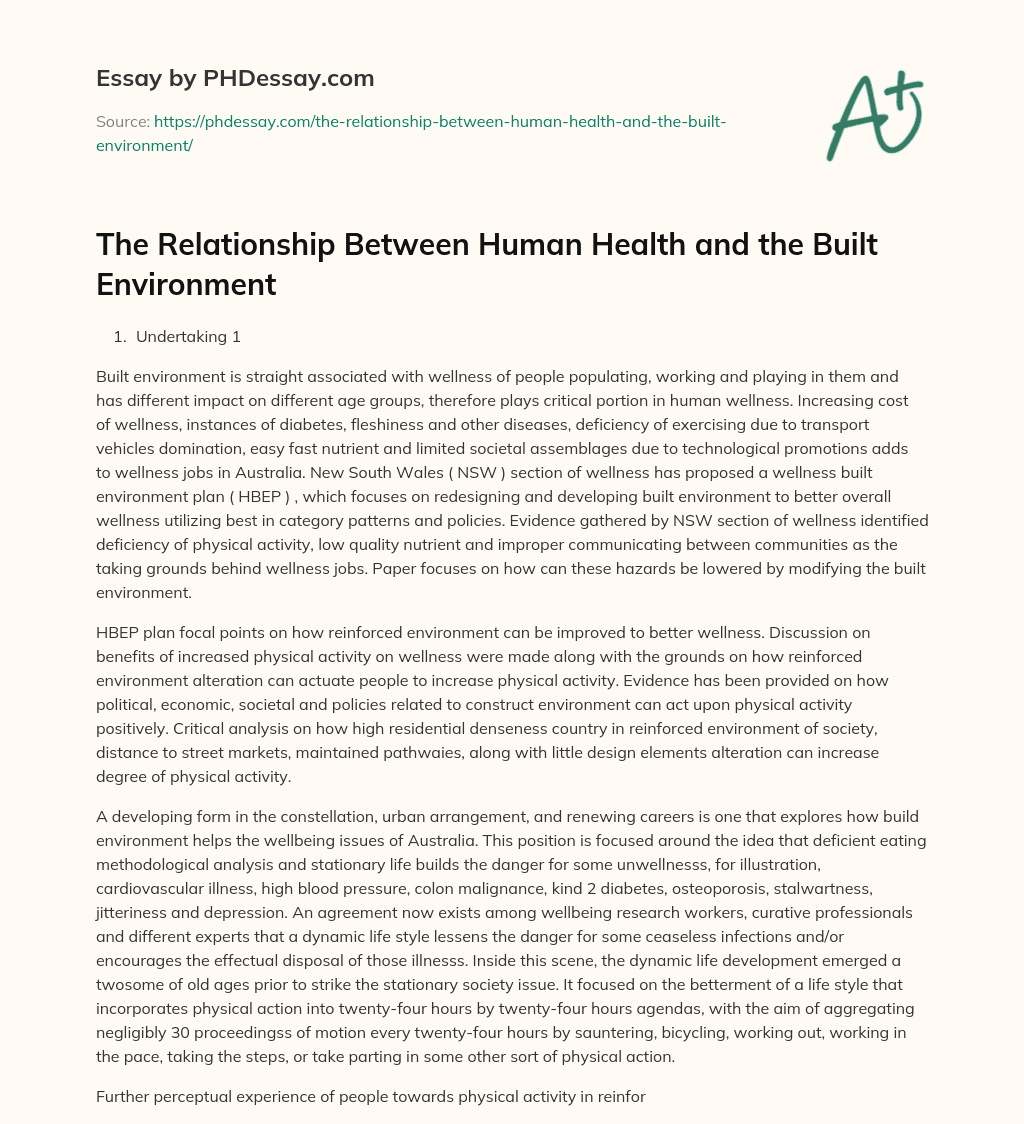 The Relationship Between Human Health and the Built Environment ...
