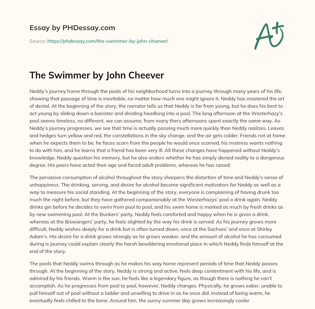 The Swimmer By John Cheever Essay Example - PHDessay.com