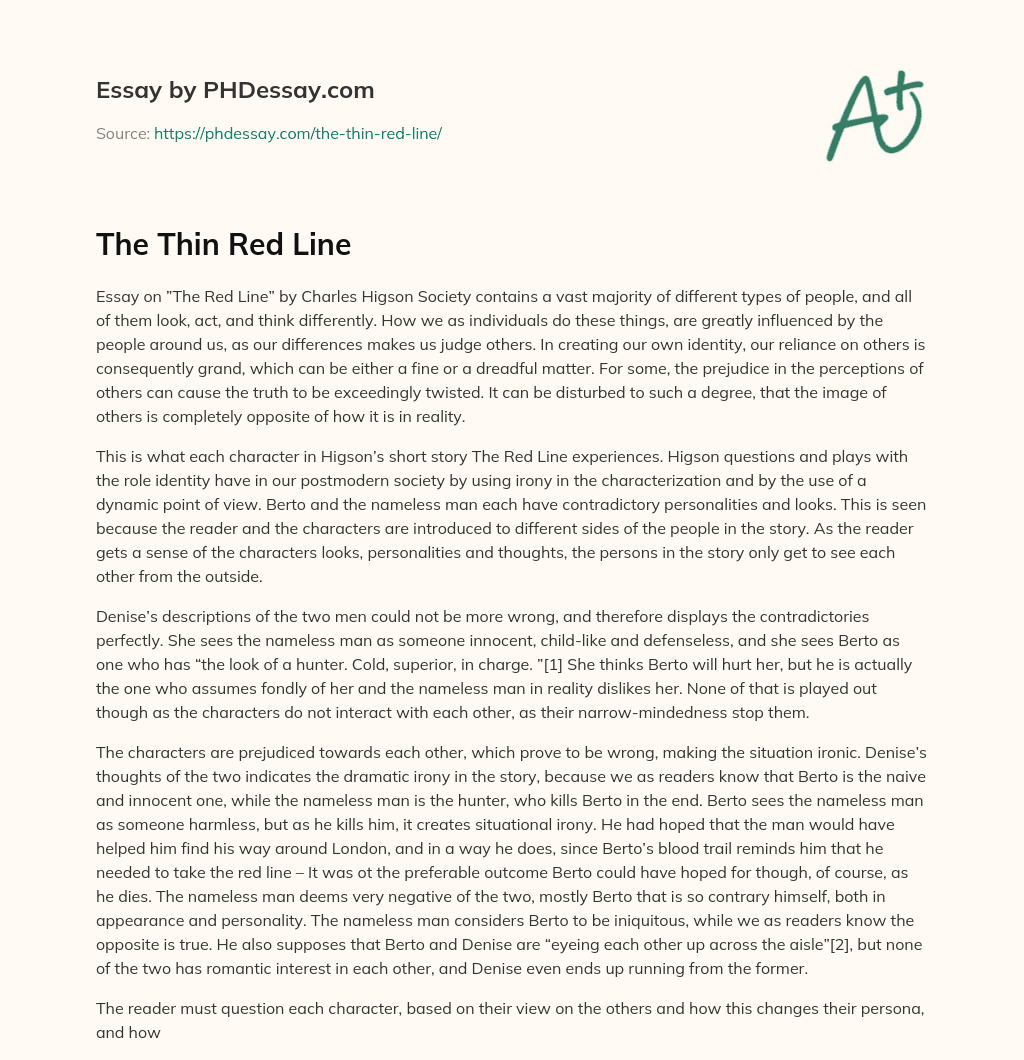 The Thin Red Line - PHDessay.com