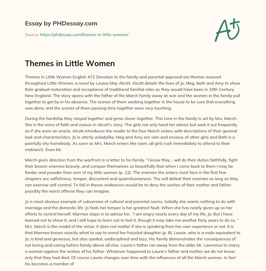 Themes in Little Women - PHDessay.com