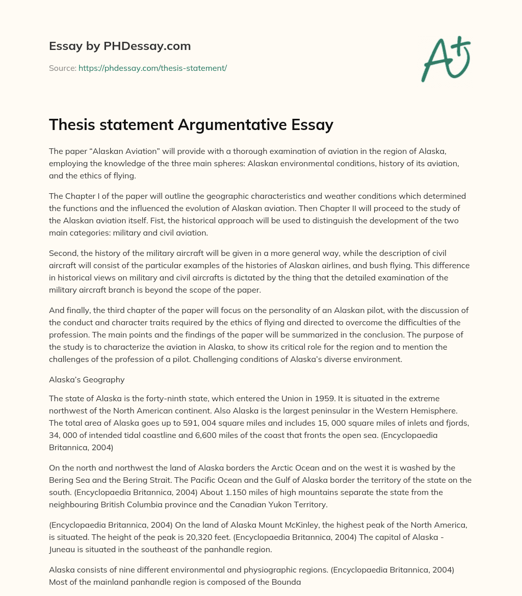 Thesis statement Argumentative Essay - PHDessay.com