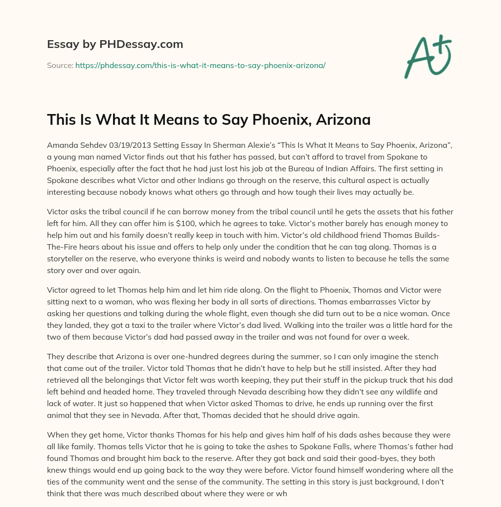 This Is What It Means to Say Phoenix, Arizona - PHDessay.com