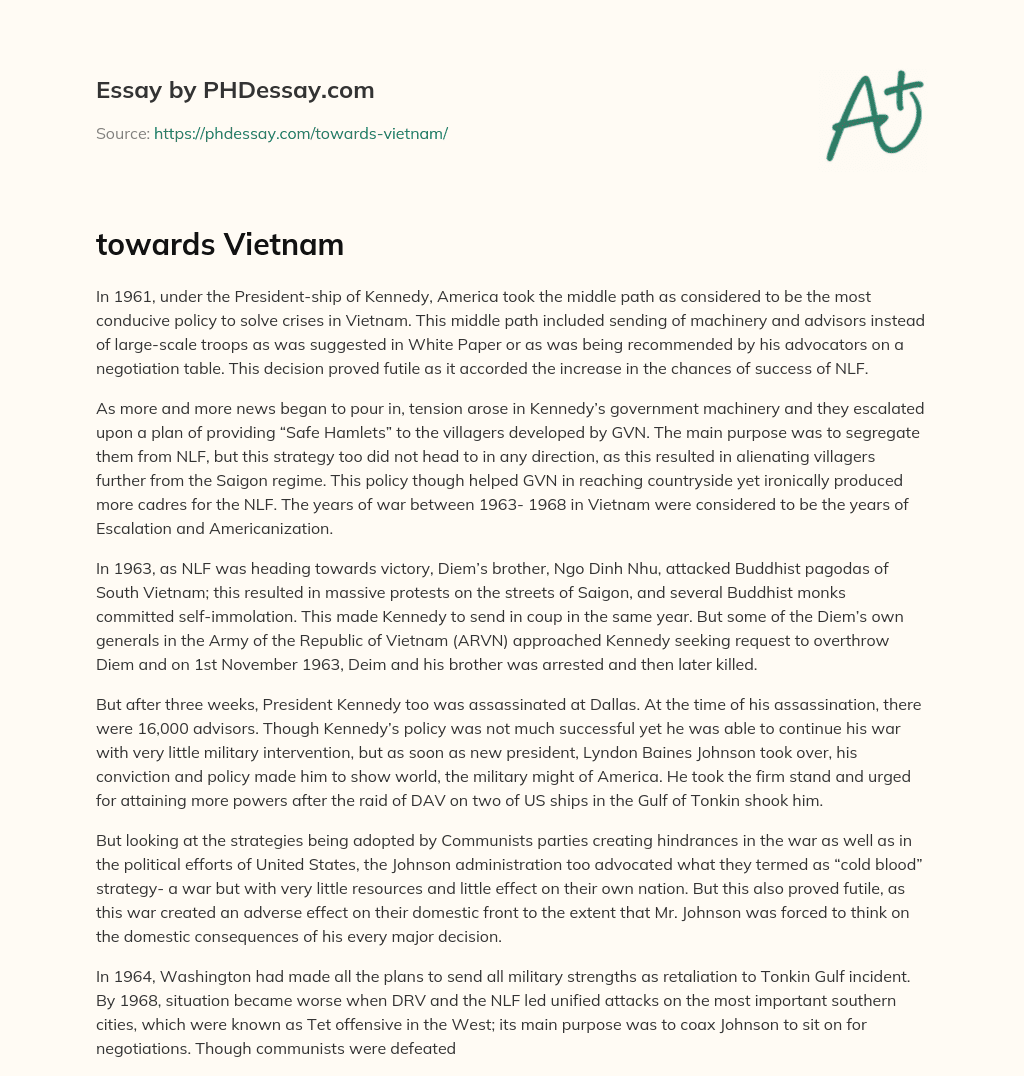 towards Vietnam - PHDessay.com