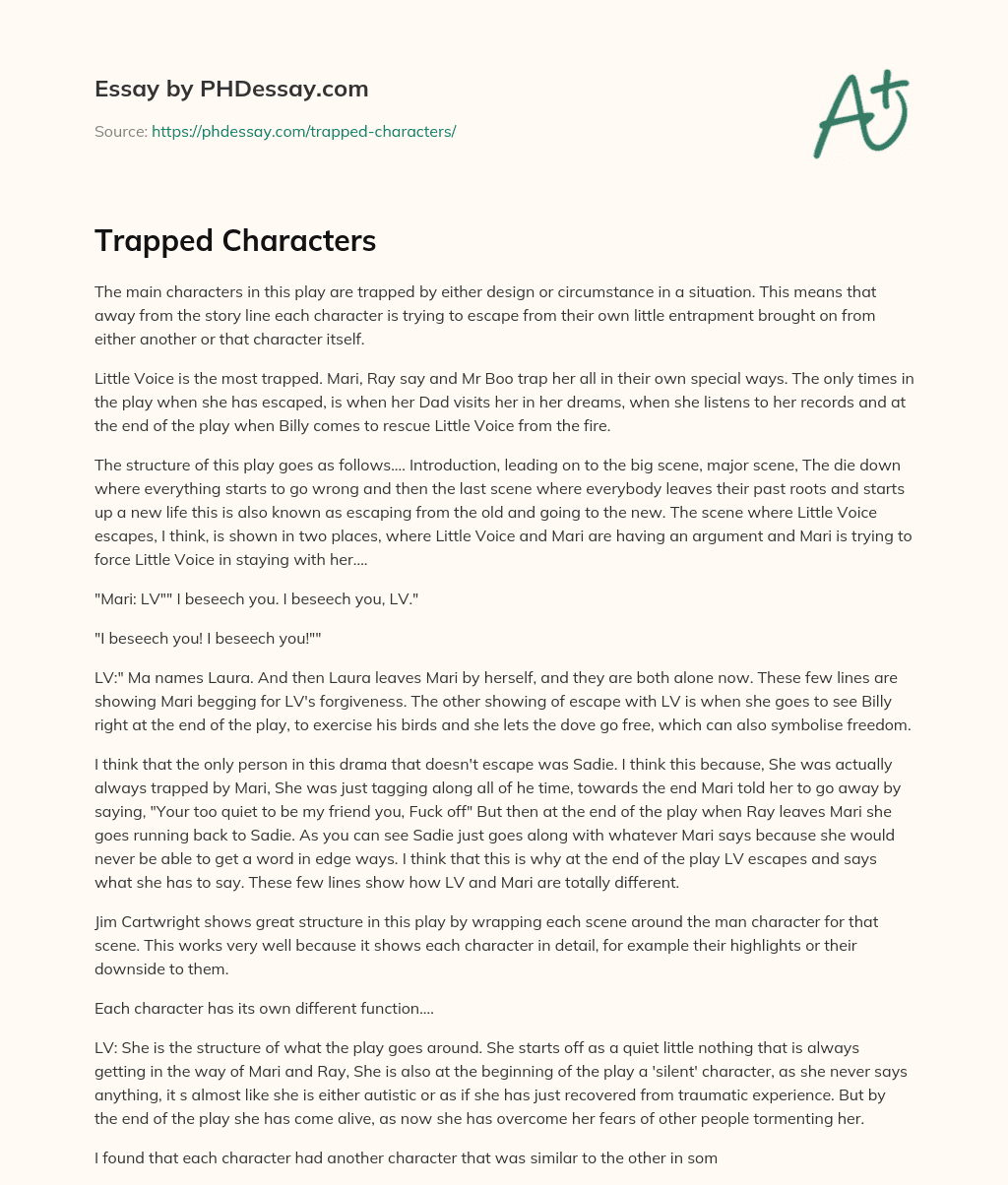 Trapped Characters - PHDessay.com