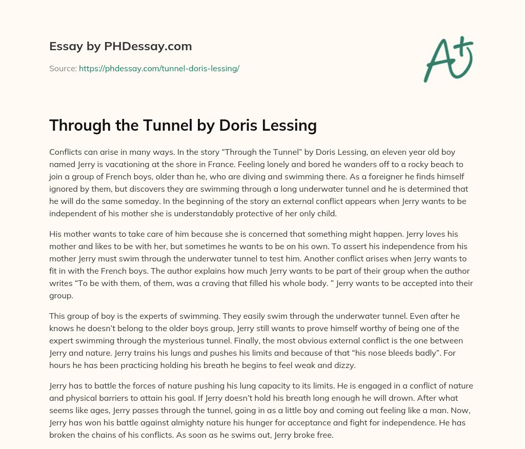 Through The Tunnel By Doris Lessing Essay Example (400 Words ...