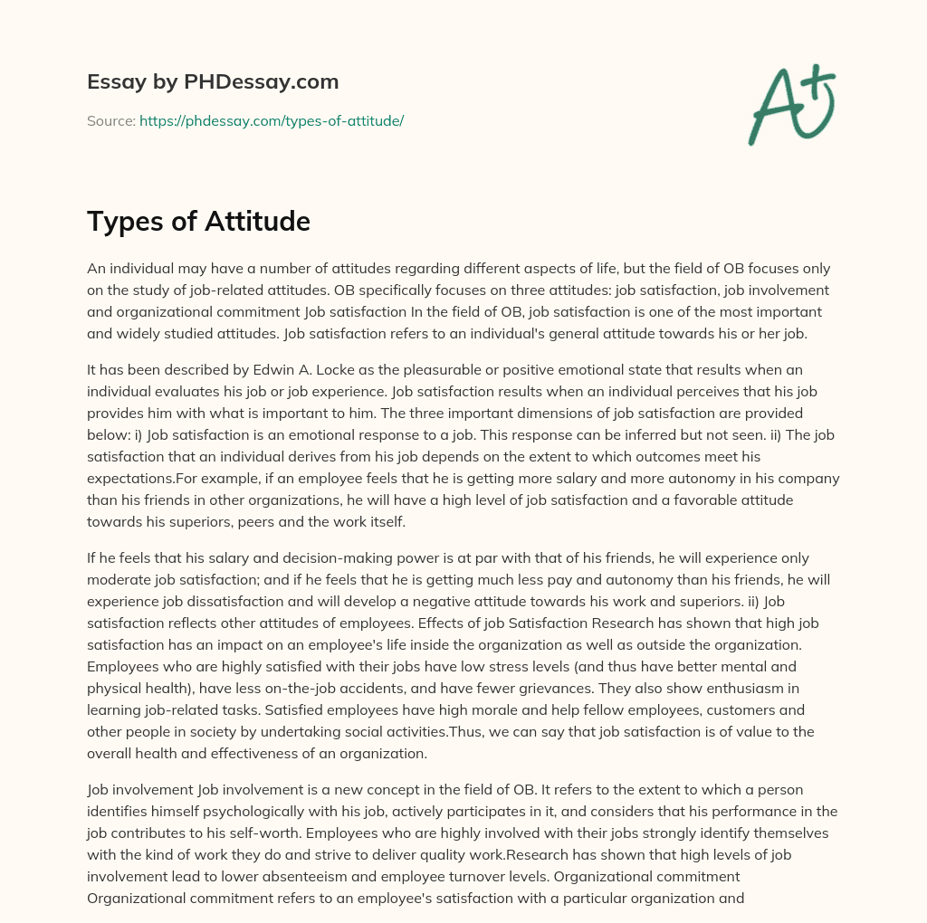 Types of Attitude - PHDessay.com