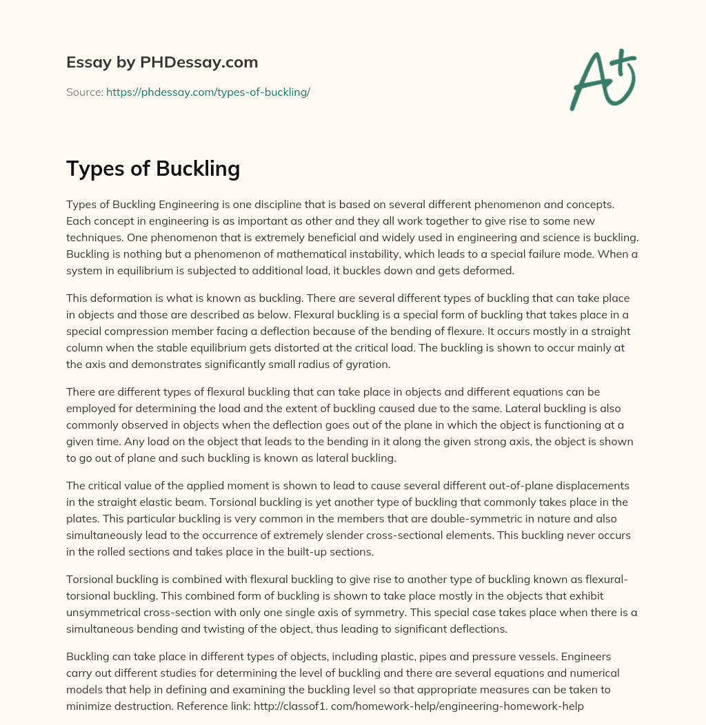 Types of Buckling (500 Words) - PHDessay.com
