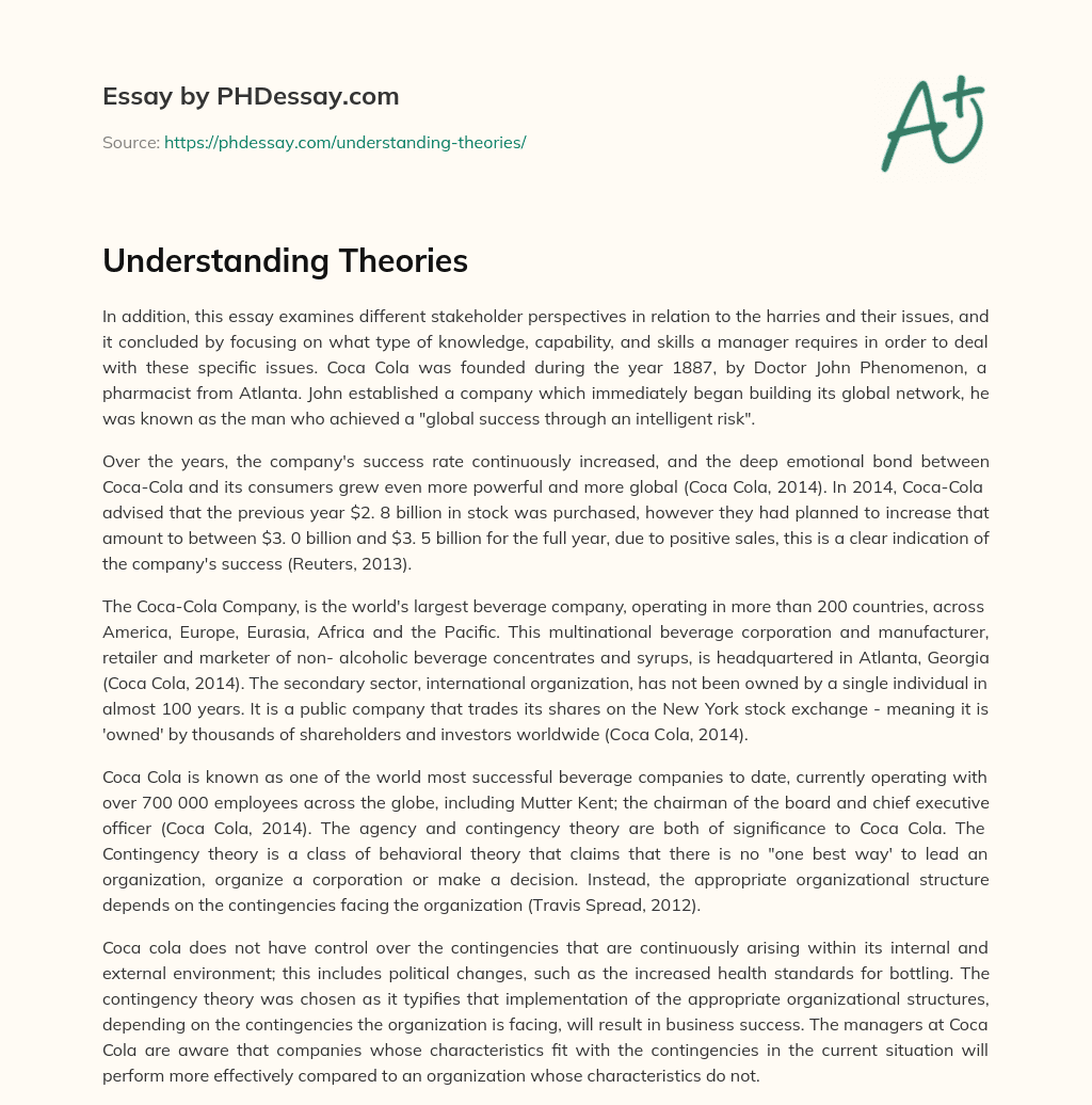 Understanding Theories - PHDessay.com