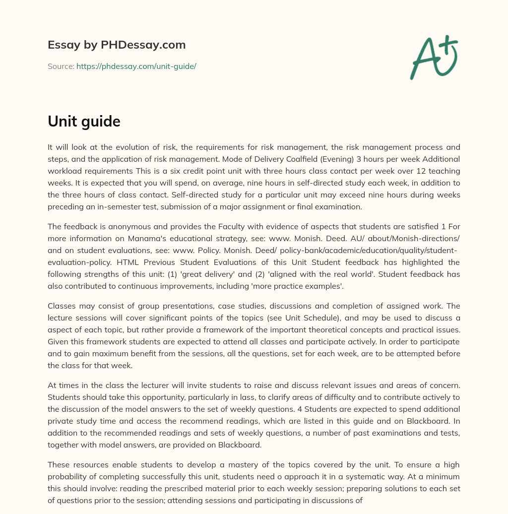 Unit guide - PHDessay.com