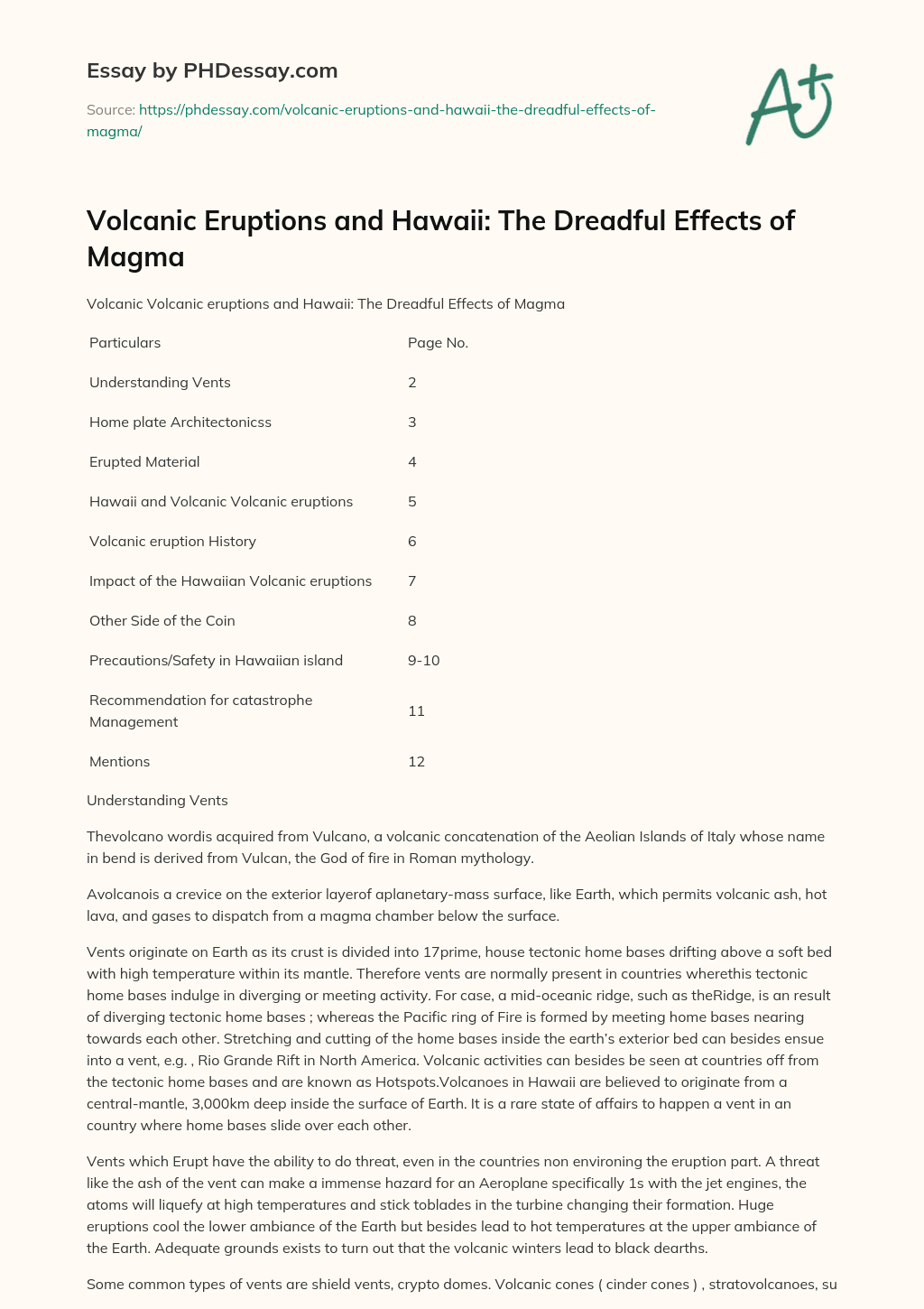 Volcanic Eruptions and Hawaii: The Dreadful Effects of Magma - PHDessay.com