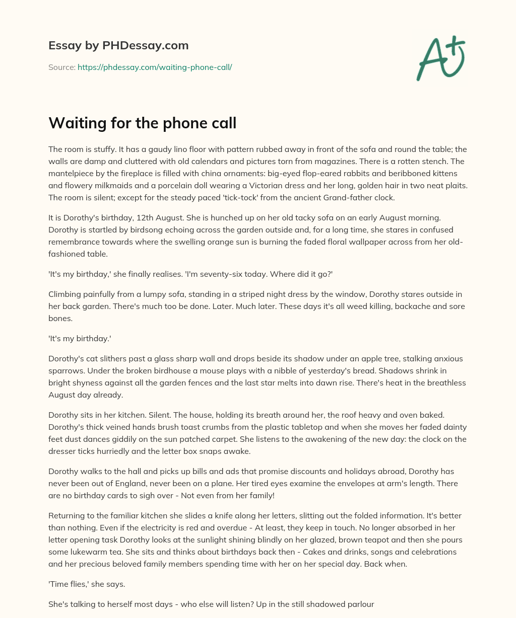 Waiting for the phone call - PHDessay.com